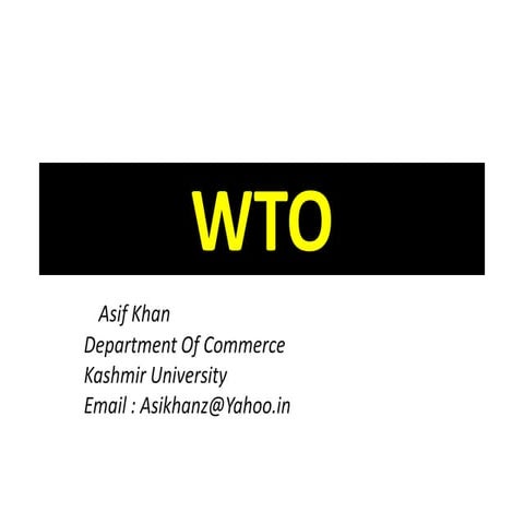 Wto and dumping | PPTX