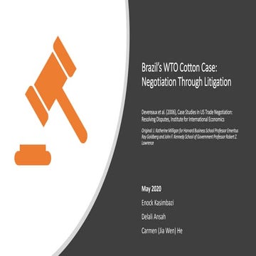 WTO BRAZIL COTTON CASE | PPTX