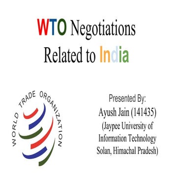 WTO negotiations related to India | PDF