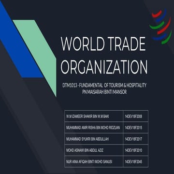 World Trade Organization Introduction | PPTX | Business | Business and Finance