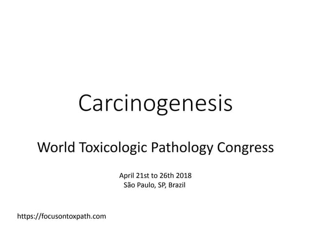 Carcinogenesis World Toxicologic Pathology Congress Ppt