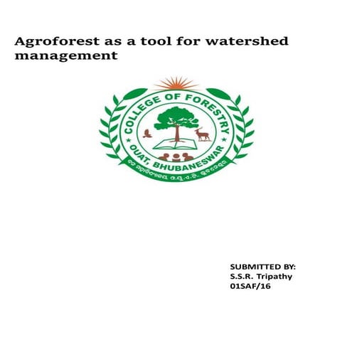 agroforestry as a tool for watershed management | DOCX