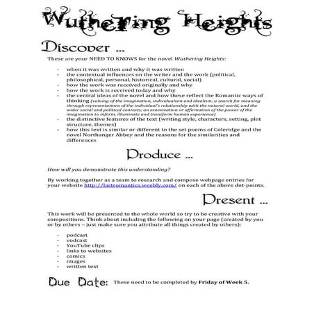 Wuthering Heights Project | PDF