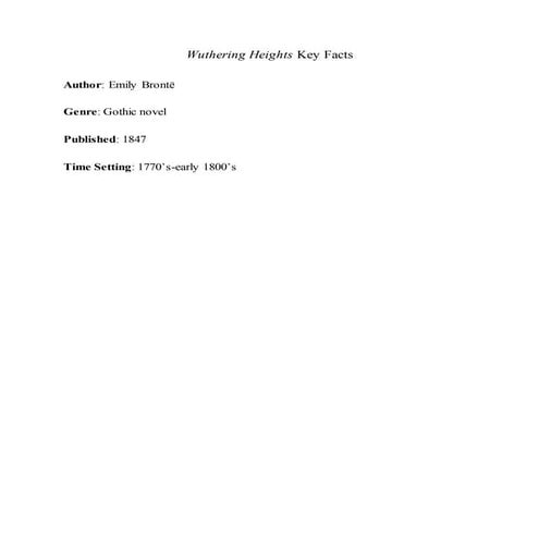 Wuthering heights key facts | DOCX