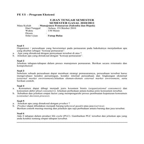 Contoh soal uts fe ui | DOCX