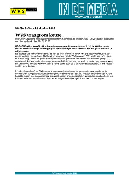 WVS-groep, dat werkt! | PDF
