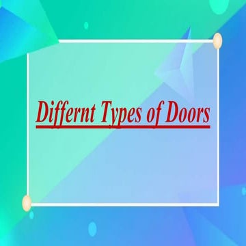 Different Types of Doors | PPTX