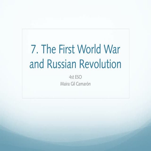First World War and Russian Revolution | PPS