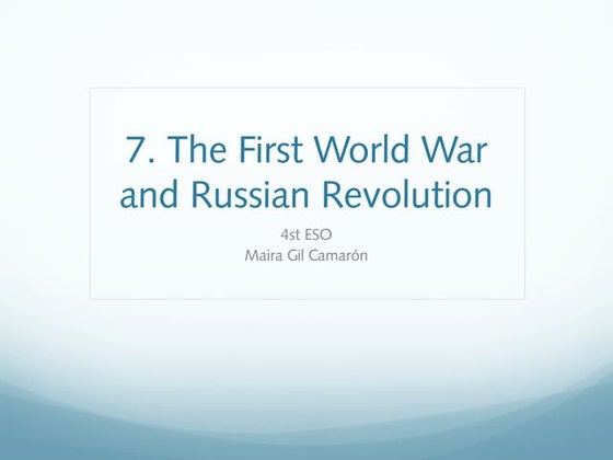 The First World War | PPT