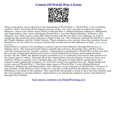 Ww1 Essay Questions | PDF