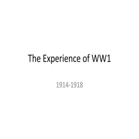 How were civilians affected by the First World War? | PPTX