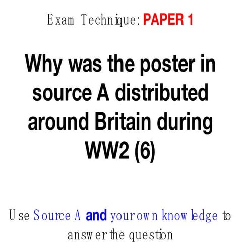 WW2 exam question Paper 1 | PPT