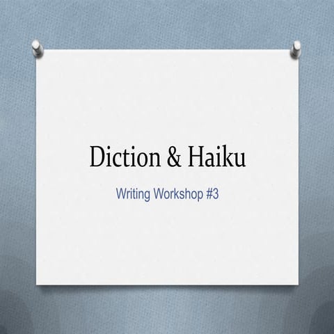 Haiku, Tanaga and Haibun for Creative Composition 1 subject | PPTX