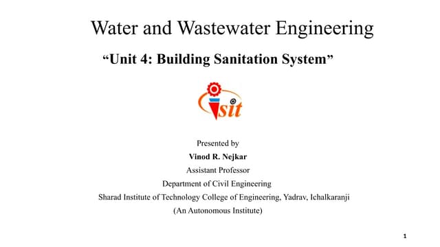 Sanitary Installation and Appliances | PDF