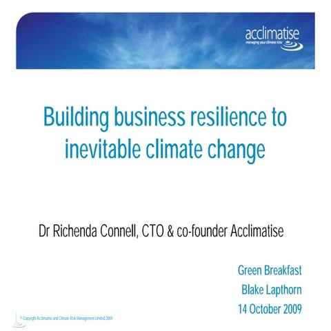Building business resilience to inevitable climate change seminar | PDF | Environment | Science