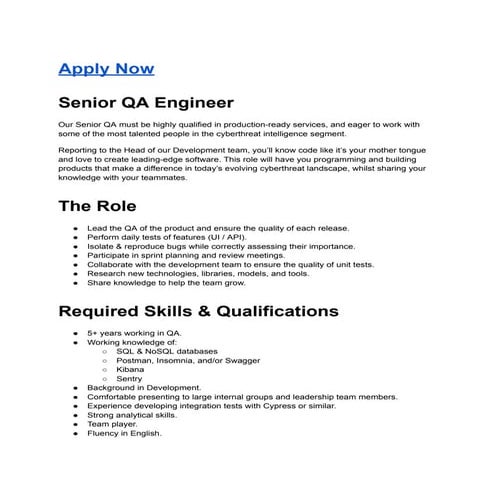 Qa engineer | DOCX