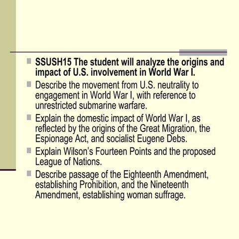 WWI and the aftermath | PPT