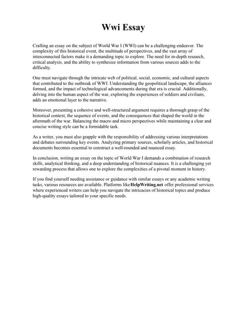 Causes And Effects Of World War 1 Essay.pdf