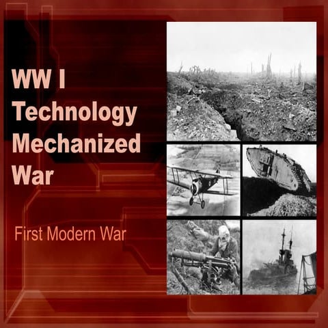 WW I Technology - how did warfare change over time with the ...