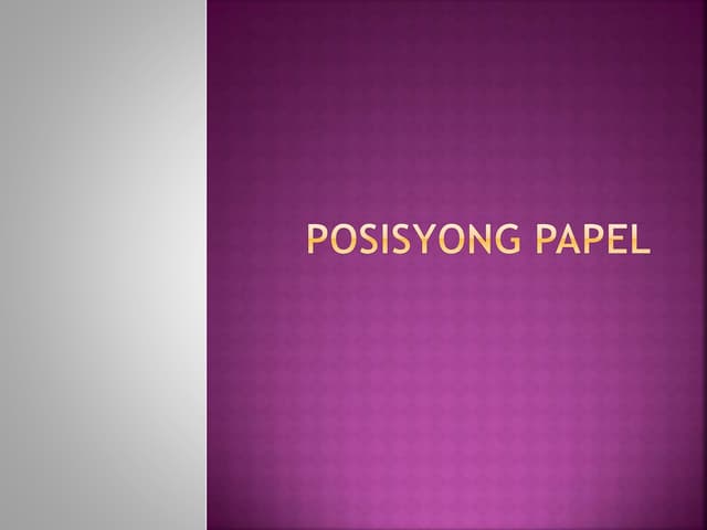 Posisyong_ Papel _ Lesson _ Presentation | PPTX