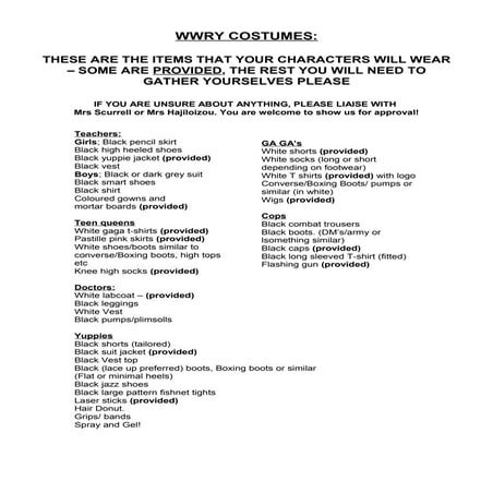 Wwry costumes | DOC