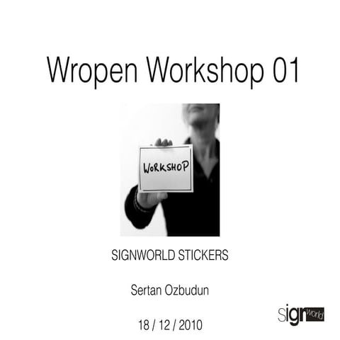 Wropen workshop # 1 stickers | PPT