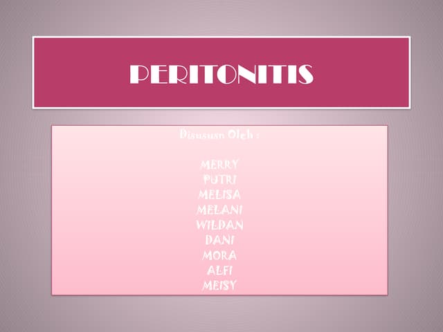 Tinjauan Peritonitis Morning Report Dokter Internship Pptx