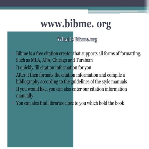 Digital tool bibme | PPTX
