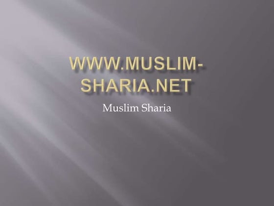 Muslim shariah | PPT