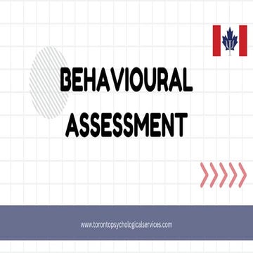 Supporting And Comprehensive Behavioural Assessment | PPT