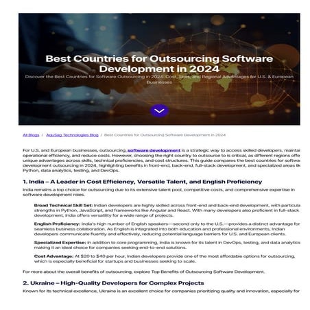 Best Countries for Outsourcing Software Development in 2024 | PDF
