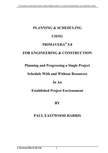 Primavera Project Management P6 Course Session 1 | PPTX