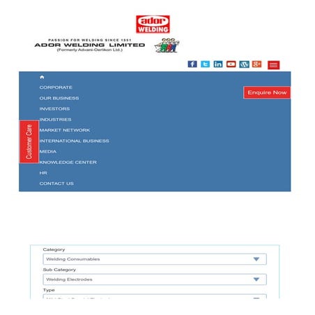 Tenalloy-38R Spl - Mild Steel Electrode - Welding Electrodes - Ador ...