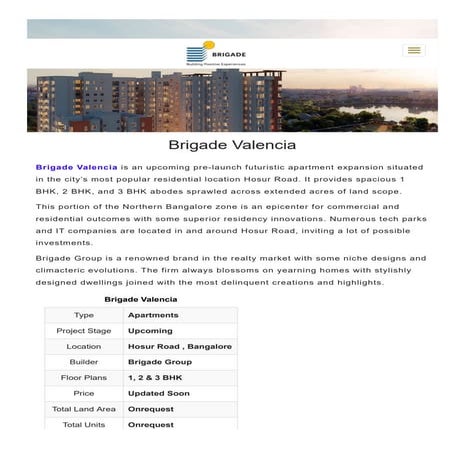 Brigade Valencia Amenities | PDF | Housing Market | Economy