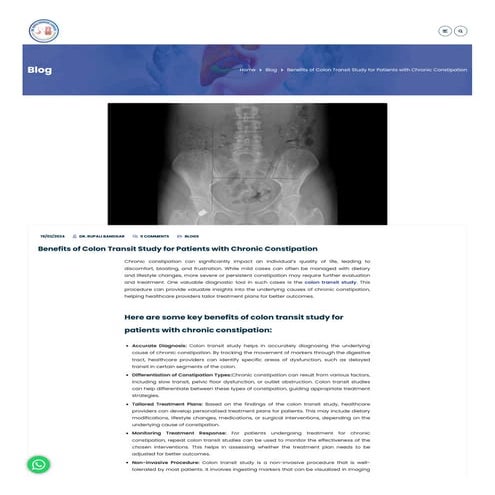Benefits of Colon Transit Study for Patients with Chronic Constipation ...