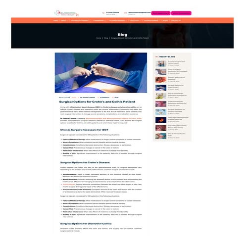 Surgical Options for Crohn’s and Colitis Patient | PDF