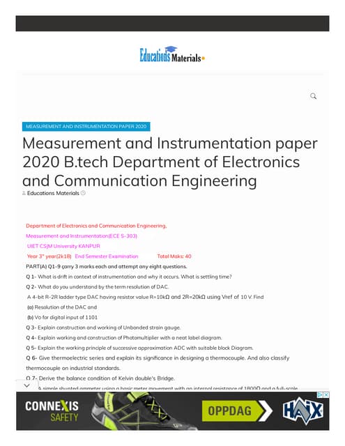 17435 electronics instrumentation | PDF