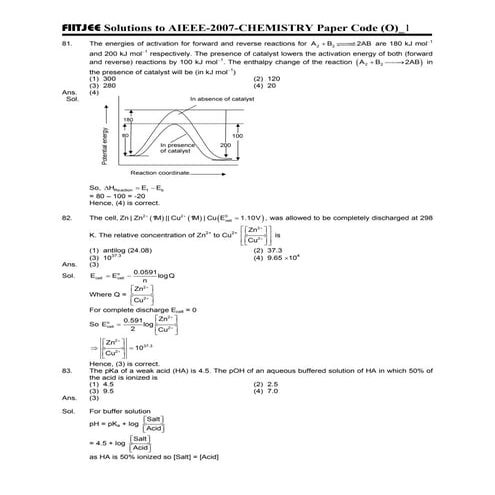 (Www.entrance exam.net)-aieee chemistry sample paper 1 | PDF