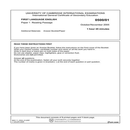 (Www.entrance exam.net)-igcse sample paper 1 (1) | PDF