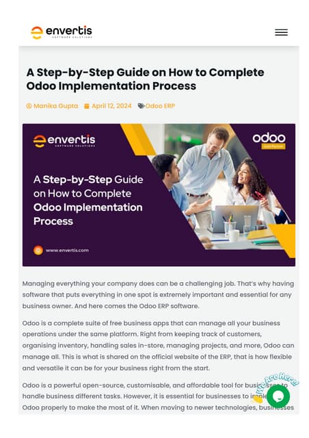 Things To Consider During Odoo ERP Implementation | PDF