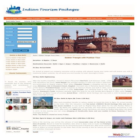 Golden Triangle with Pushkar Tour | PDF