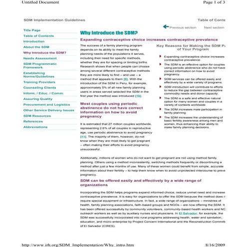 Sdm Implementation Why Intro. | PDF