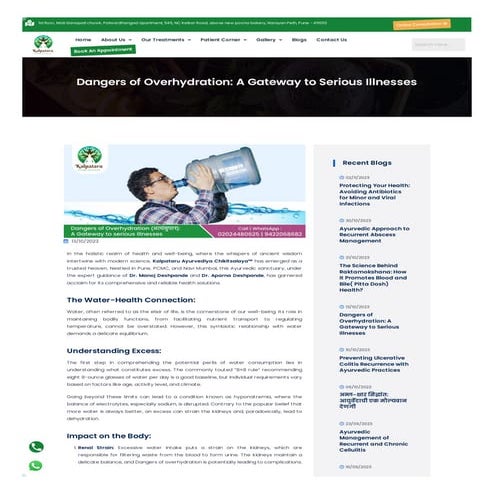 Dangers of Overhydration: A Gateway to Serious Illnesses- Dr. Manoj ...