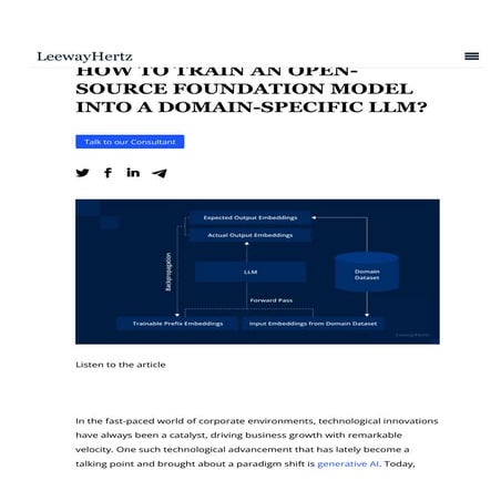 Train Foundation Model For Domain Specific Language Model Pdf Computing Technology And Computing