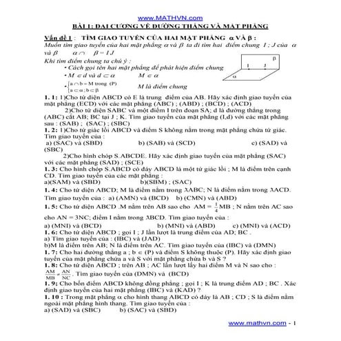 Www.mathvn.com bai tap quan he song song on thi dai hoc | PDF