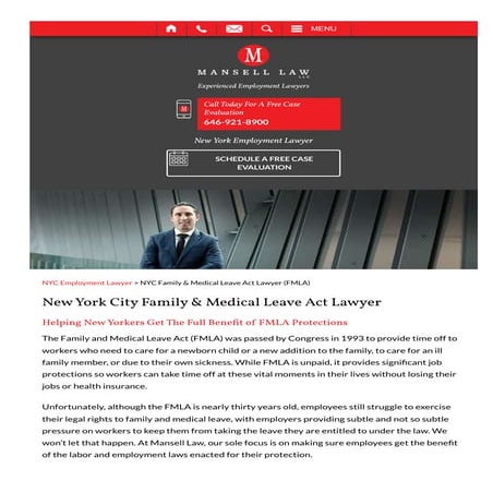 New York City Family & Medical Leave Act Lawyer: Know Your Rights to FMLA Protections | PDF