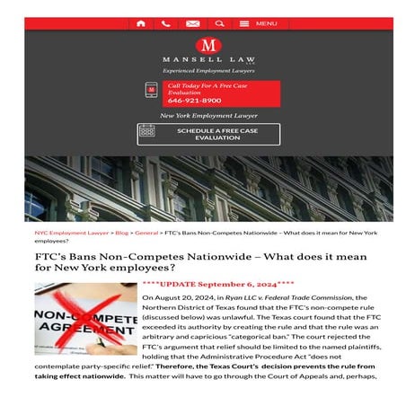 FTC’s Non-Compete Ban: What It Means for New York Employees UPDATE ...