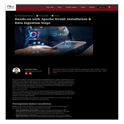 Hands On With Apache Druid Installation And Data Ingestion Steps Pdf