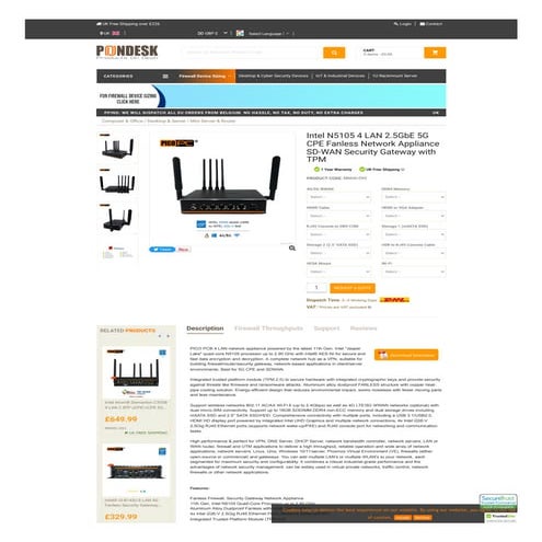 5G CPE Fanless Network Appliance SD-WAN MNHO-095 | PDF