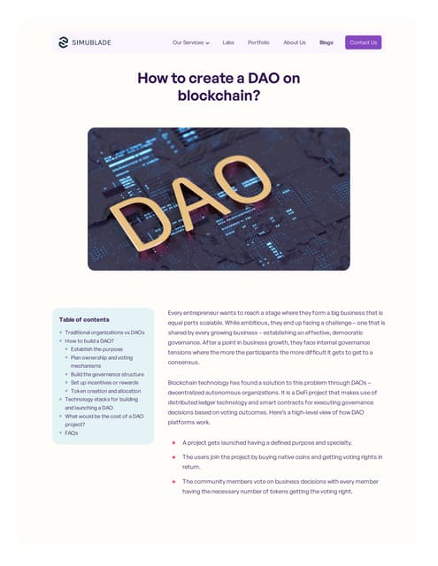 The Rise of DAO in 2025 for Startups and Entreprises | PDF
